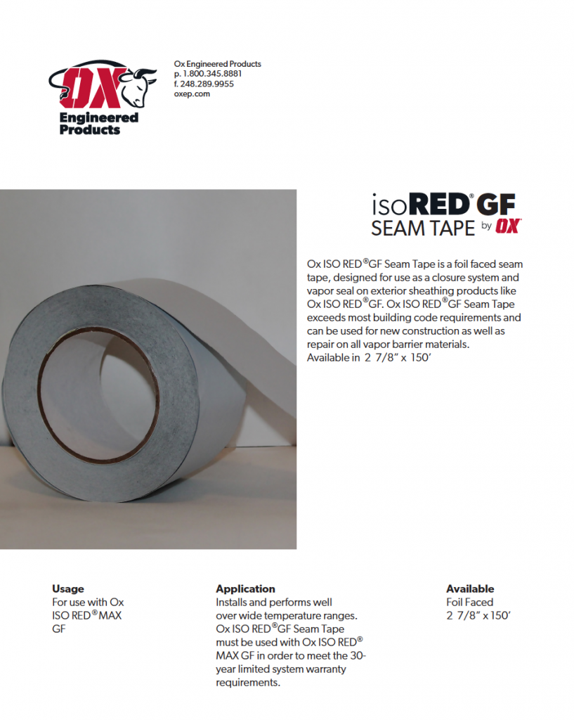 ISO RED GF Seam Tape thumbnail | OX Engineered Products